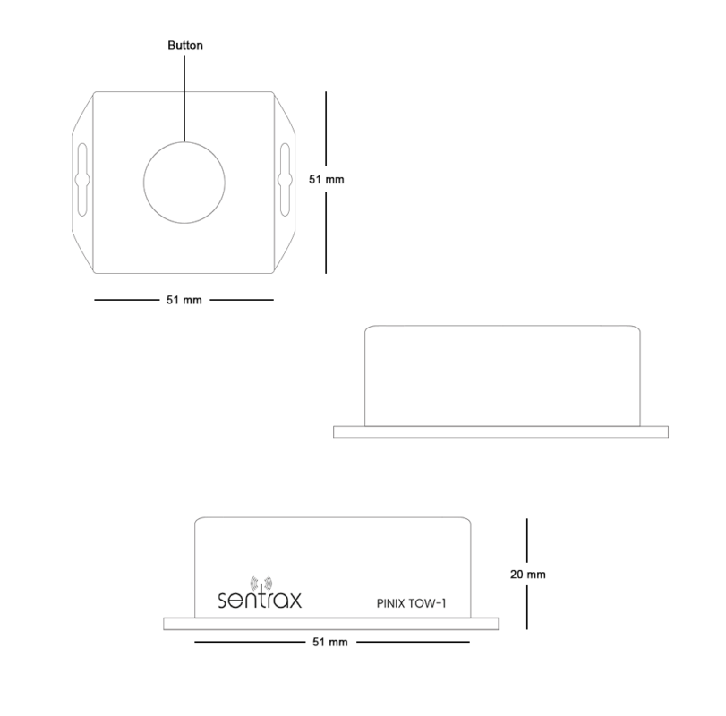 PINIX TOW-1 - Hybrid BLE RSSI & AoA Tag for Asset Tracking